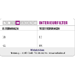 Onderhoudssticker interieurfilter-paars-swatch