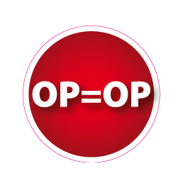 Etalage op=op sticker rond