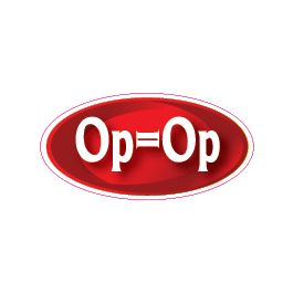 Etalage op=op sticker ovaal